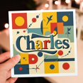 3drose, Charles Male Name. Stylish Geometry Abstract Art Background ...