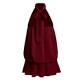 AJGRHE Party Dress for Women Premium Feel Ruffled Bubble Dress Self-Tie ...