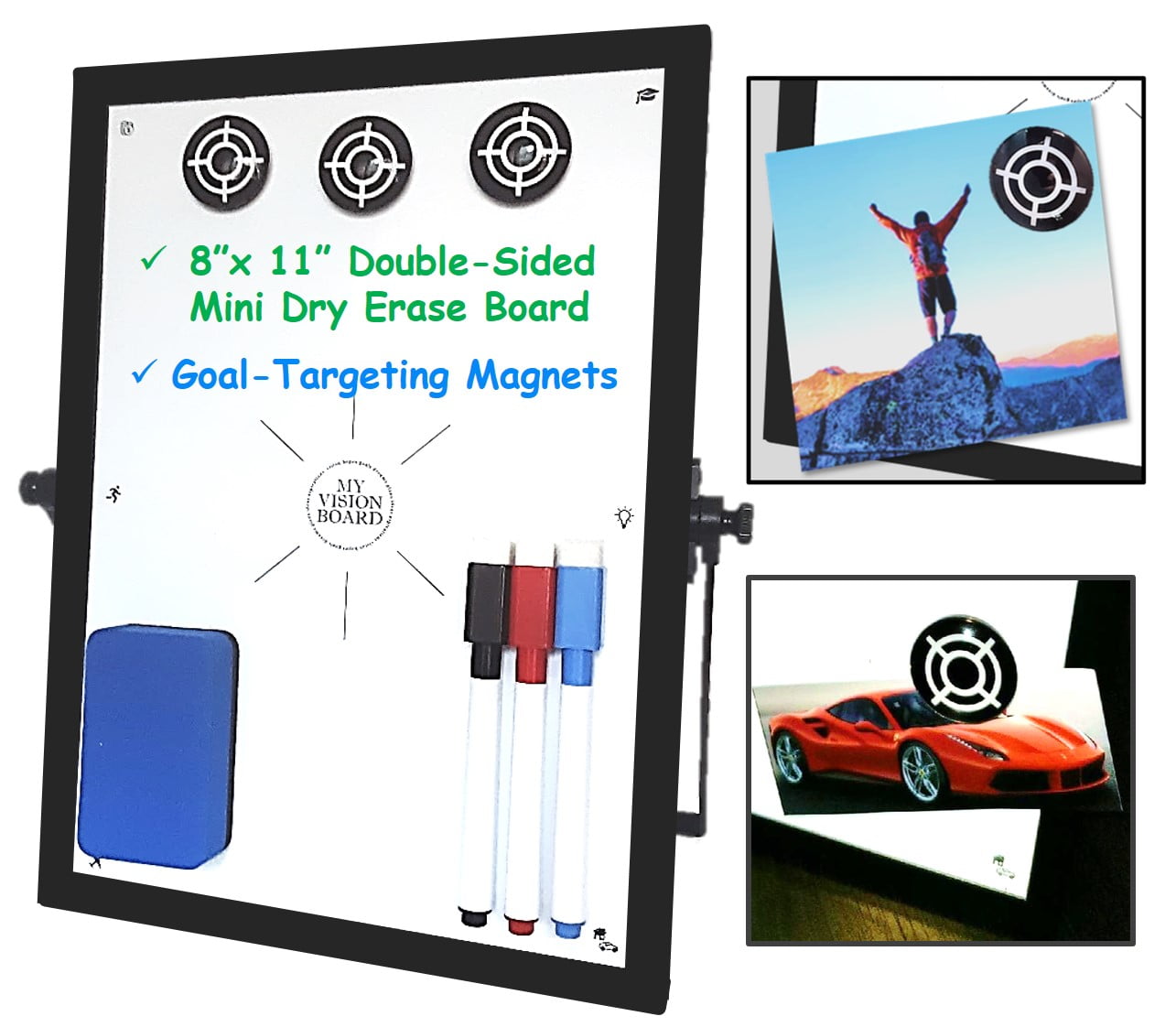 "My Vision Board" Life and Goal Planner, Small Portable Double Side Dry ...