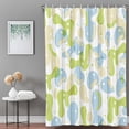 Bathroom Shower Curtain Cartoon Geometric Symbol Alphabet Waterproof ...