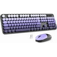 2.4GHz Wireless Keyboard and Mouse Combo, Full-Size Retro Typewriter ...