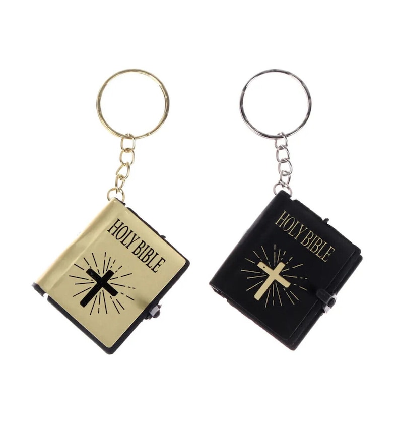 12 x Mini Bible Keychain English Gold Holy Bible Religious Favor ...