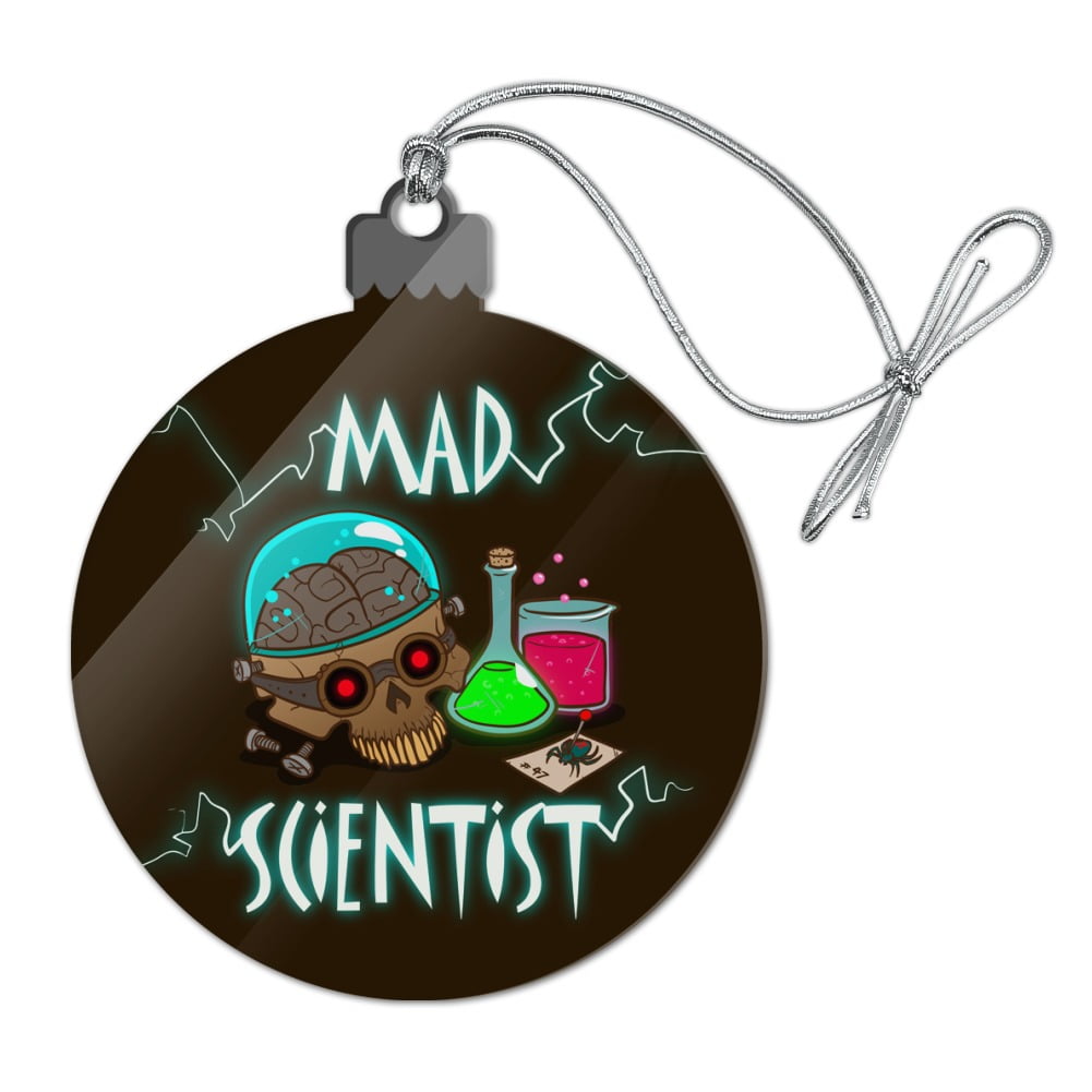 Mad Scientist with Beakers Brain Acrylic Christmas Tree Holiday ...