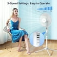 Shinic 16" 3-Speed Oscillating Pedestal Fan with Folding Base ...