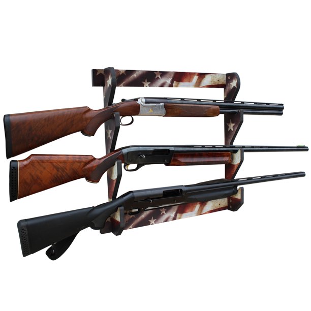 Rush Creek Creations Indoor 3 Rifle/Shotgun Wall Storage Display Rack ...