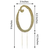 BalsaCircle Number 4 Cake Topper 4.5" Gold Rhinestone Personalized ...