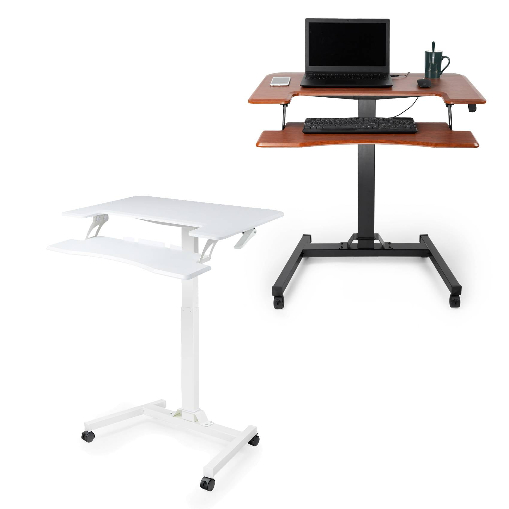 Adjustable Sit Stand Laptop Desk Movable Workstation with Keyboard ...