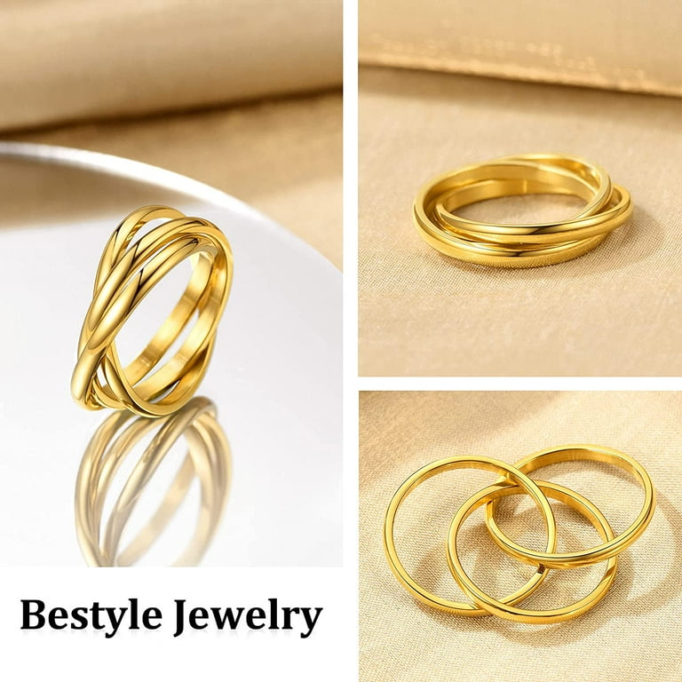 Triple Gold Interlocking Ring