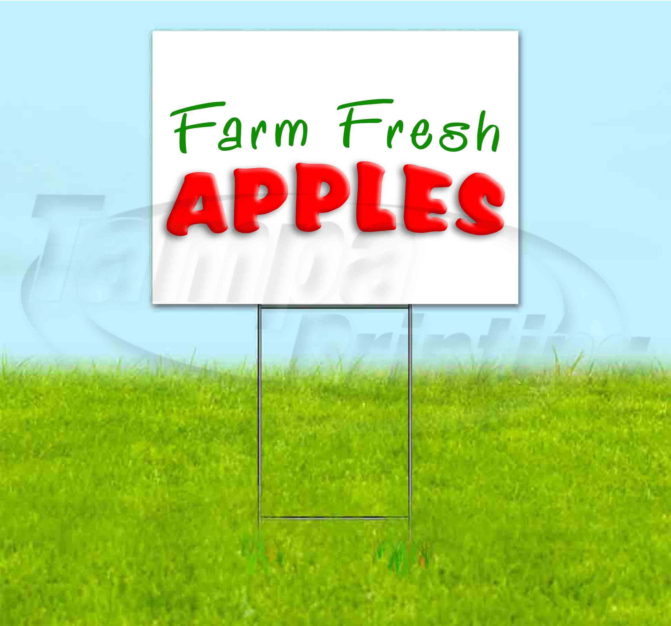 Farm Fresh Apples (18" x 24") Yard Sign, Includes Metal Step Stake ...