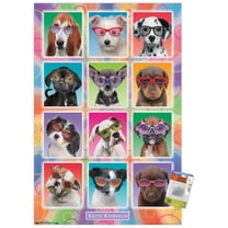 Keith Kimberlin - Puppies - Sunglasses Wall Poster with Push Pins, 22. ...