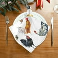 GZHJMY Cloth Napkin Rooster Hen Chicken Farm Bird Kitchen Dining Table ...