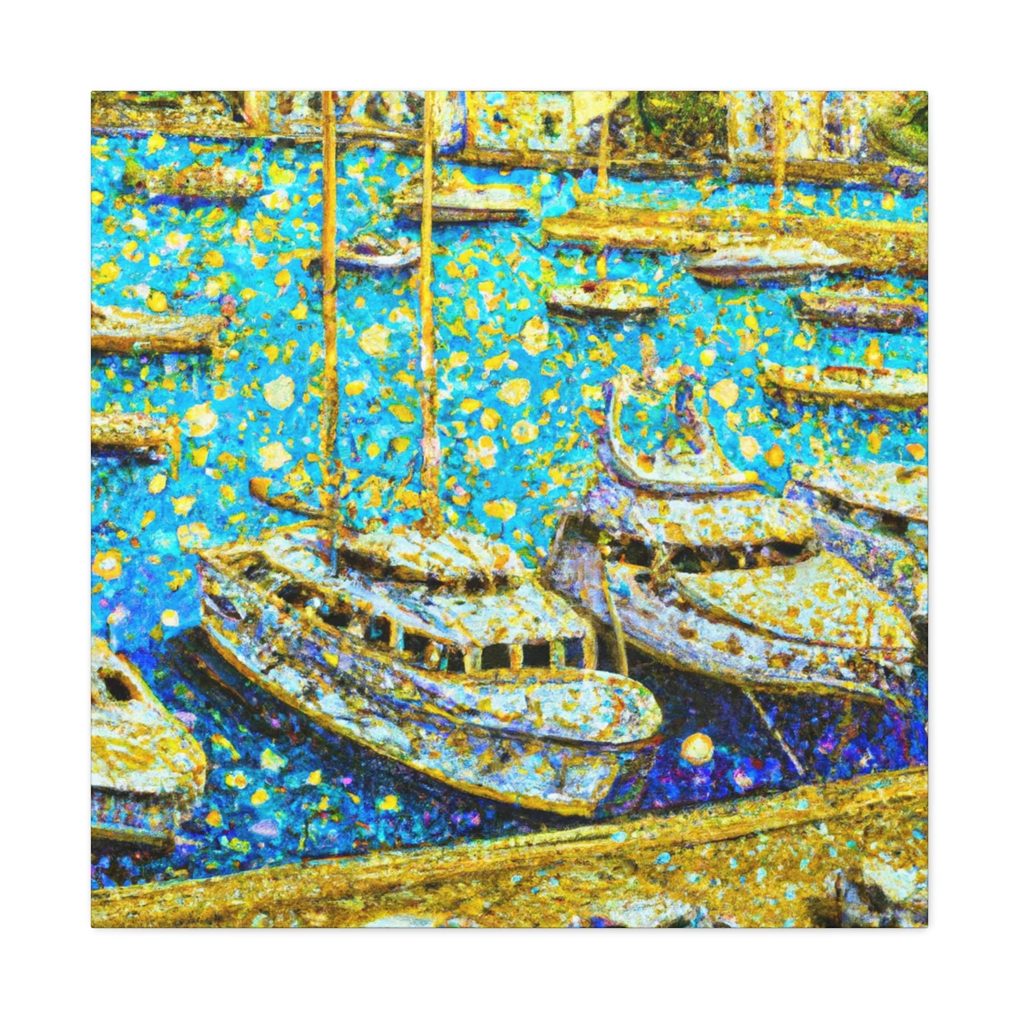 Harbor of Pointillism - Canvas - Walmart.com