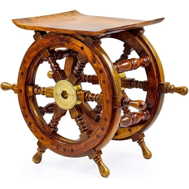 Nagina International Nautical Authentic Wood Crafted Coffee Table with ...