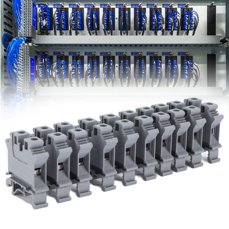 LHCER Copper Terminal Block,50Pcs Screw Type Terminal Block DIN Rail Mount Copper Combination ...