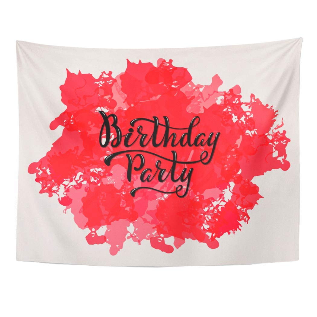 ZEALGNED Red Celebration Phrase Birthday Party Brush Lettering ...