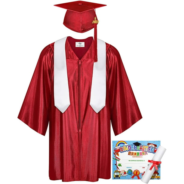 MediumRed5 Pieces 2023 Preschool Kindergarten Graduation Gown Cap Sash ...