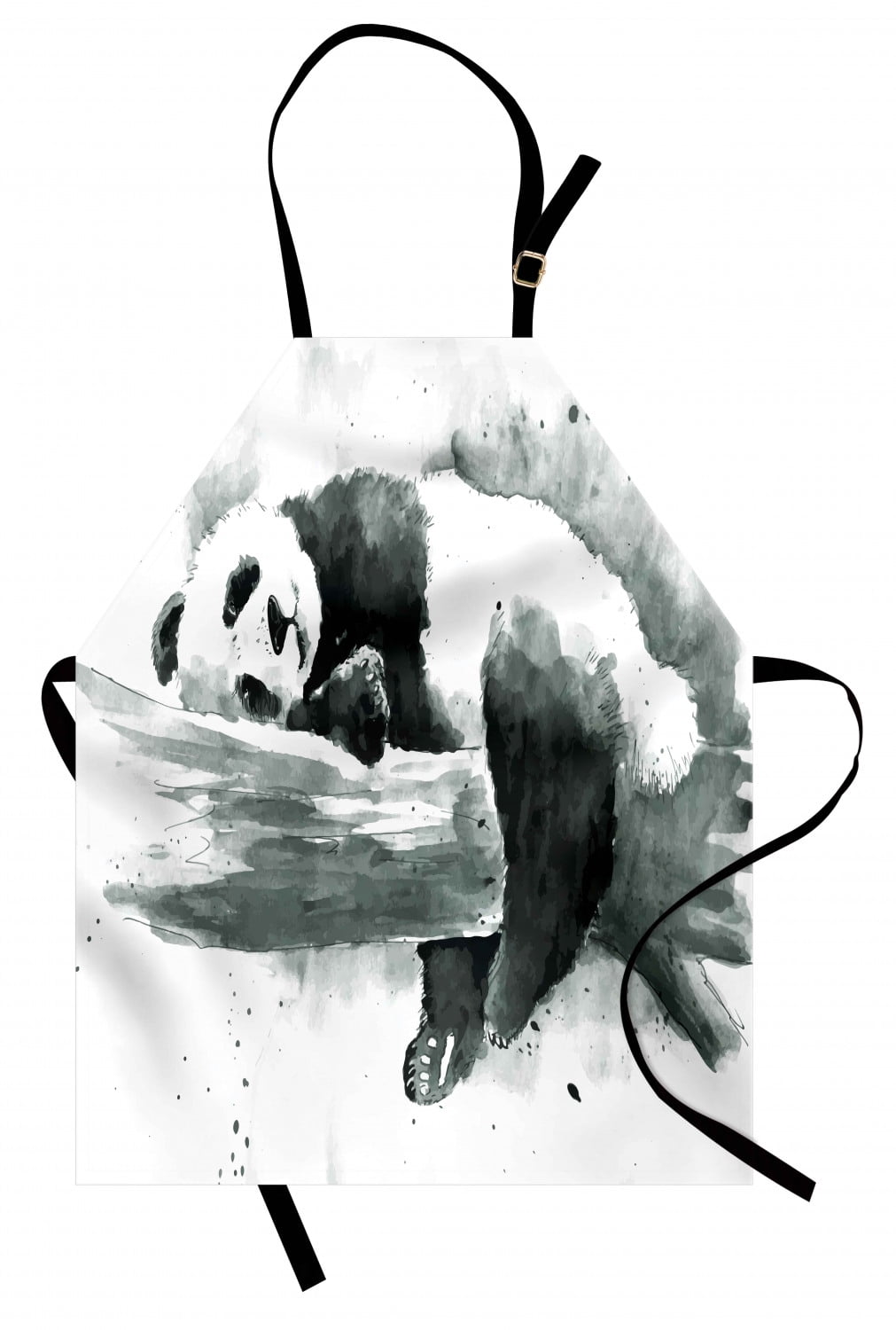Panda Apron Panda Lying on a Tree Branch Classic Asian Watercolor ...