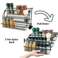 AIWFL 3-Tier Pull Down Spice Rack, Kitchen Spice Organizer Metal ...