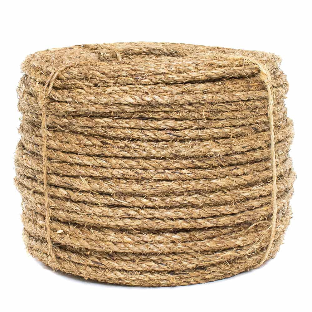 50 Ft Coil - Golberg 3/8" Natural Fiber 3 Strand Heavy Duty Hemp Manila ...
