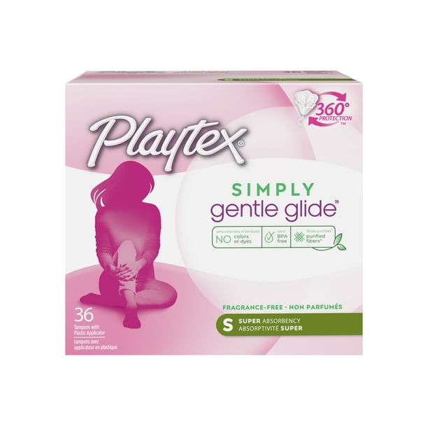 Playtex Simply Gentle Glide Tampons, Unscented, Super, 36 Ct - Walmart ...
