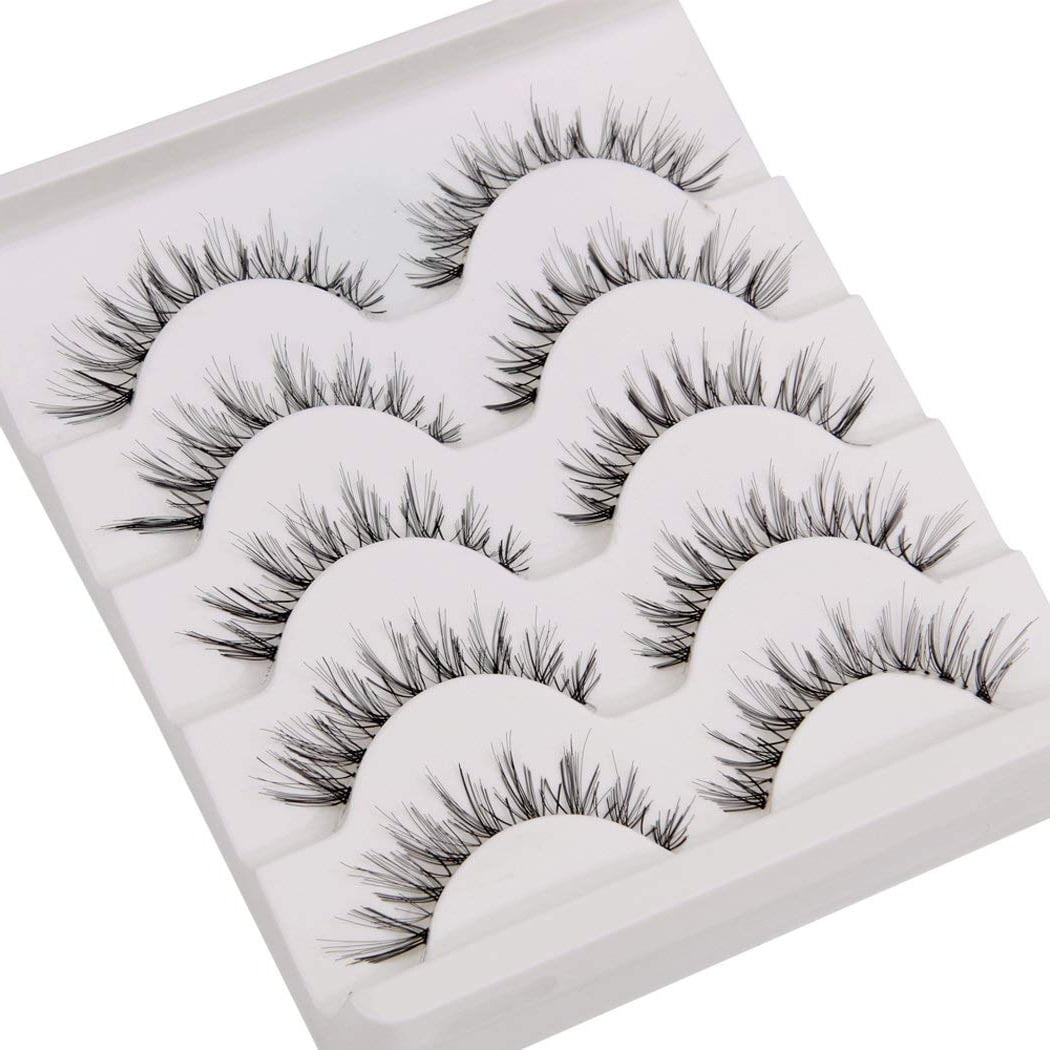 Reactionnx False Eyelash Kit with Clamp, 10 Lashes Fake Eyelashes, Soft ...