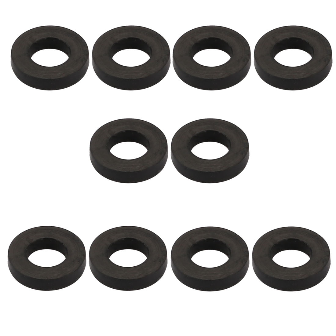 10pcs Black Rubber Round Flat Washer Assortment Size 4x7.3x1.5mm Flat ...