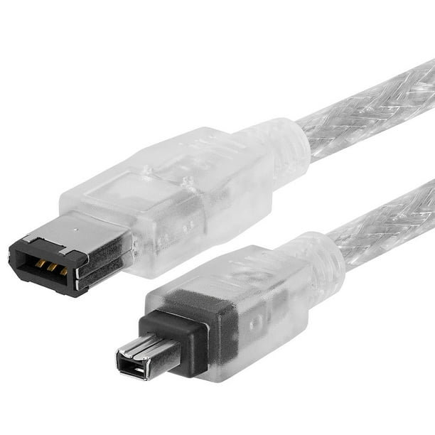 Cmple - IEEE-1394 FireWire iLink DV Cable 6P-4P M/M -10ft (CLEAR ...