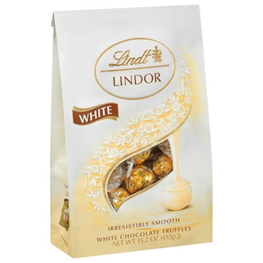Lindt LINDOR White Chocolate Candy Truffles, Chocolate for Holidays, 8. ...