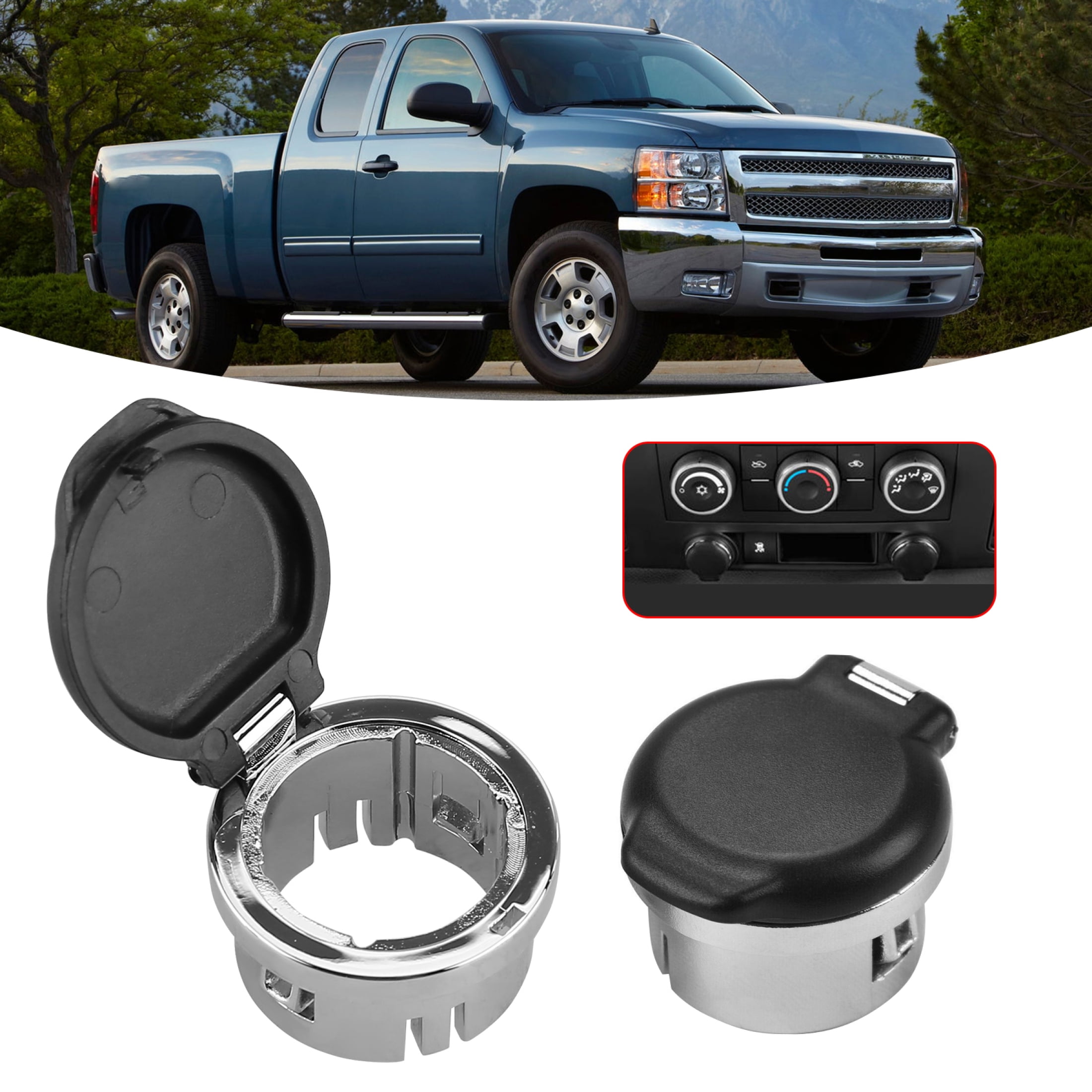2 Pack 20983936 Dash Power Outlet Cover for 2007-2013 Silverado Sierra ...