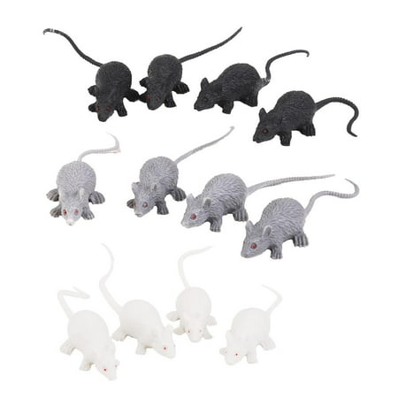 12 Pcs/Set Mouse Realistic Toy Fake Mice Model for Halloween Party ...