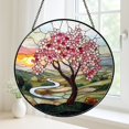 Cherry Blossom Tree Stained Glass Suncatcher Window Hanging Decor ...