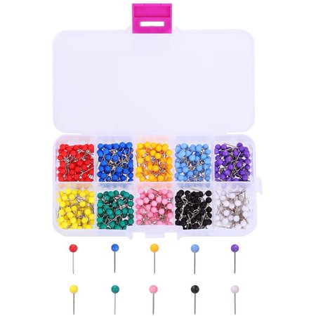 IGUOHAO 500 Pack Map Push Pins Map Tacks 1/8 Inch Small Size (10 Colors ...