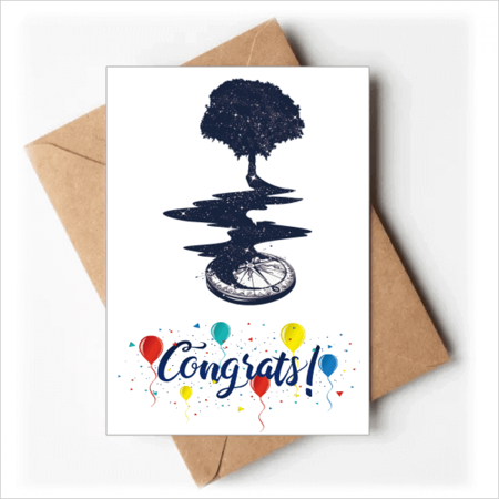 Compass Stream Tree Art Pattern Wedding Cards Congratulations Greeting ...