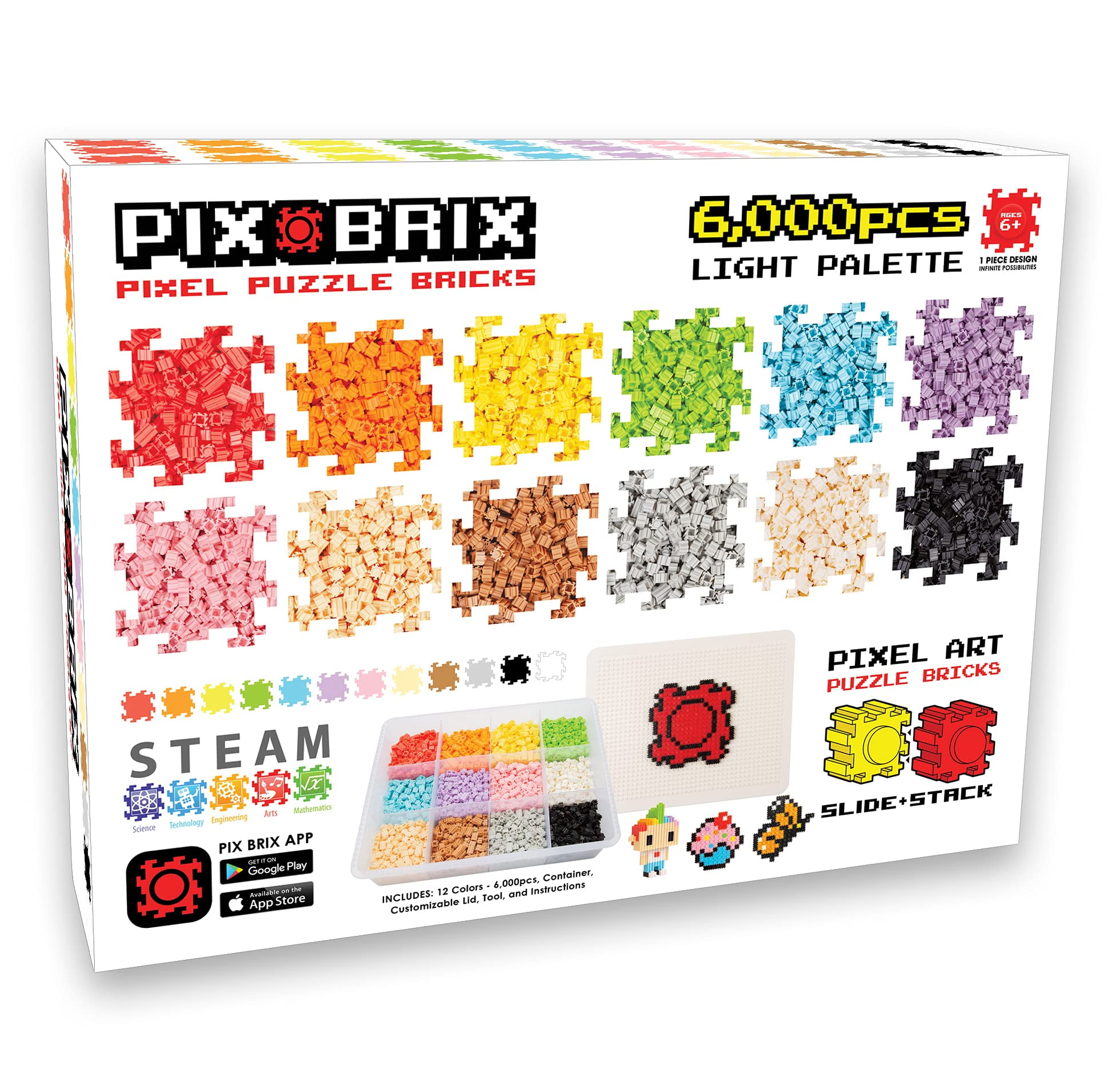 Puzles Pixel Art Pix Brix, 6000 piezas con contenedor | Bodega Aurrera en línea