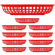 SEUNMUK 50 Pack Red Plastic Serving Baskets (8.9x5.5 Inch) with 100 ...