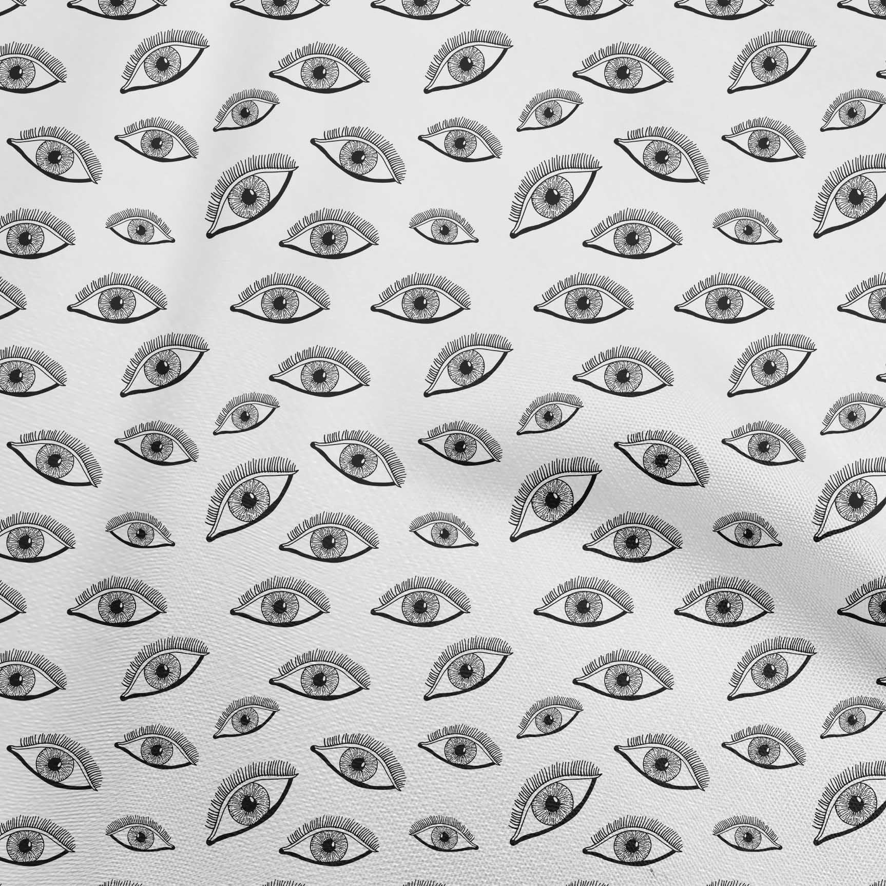 oneOone Viscose Jersey Off White Fabric Eye Print Quilting Supplies ...