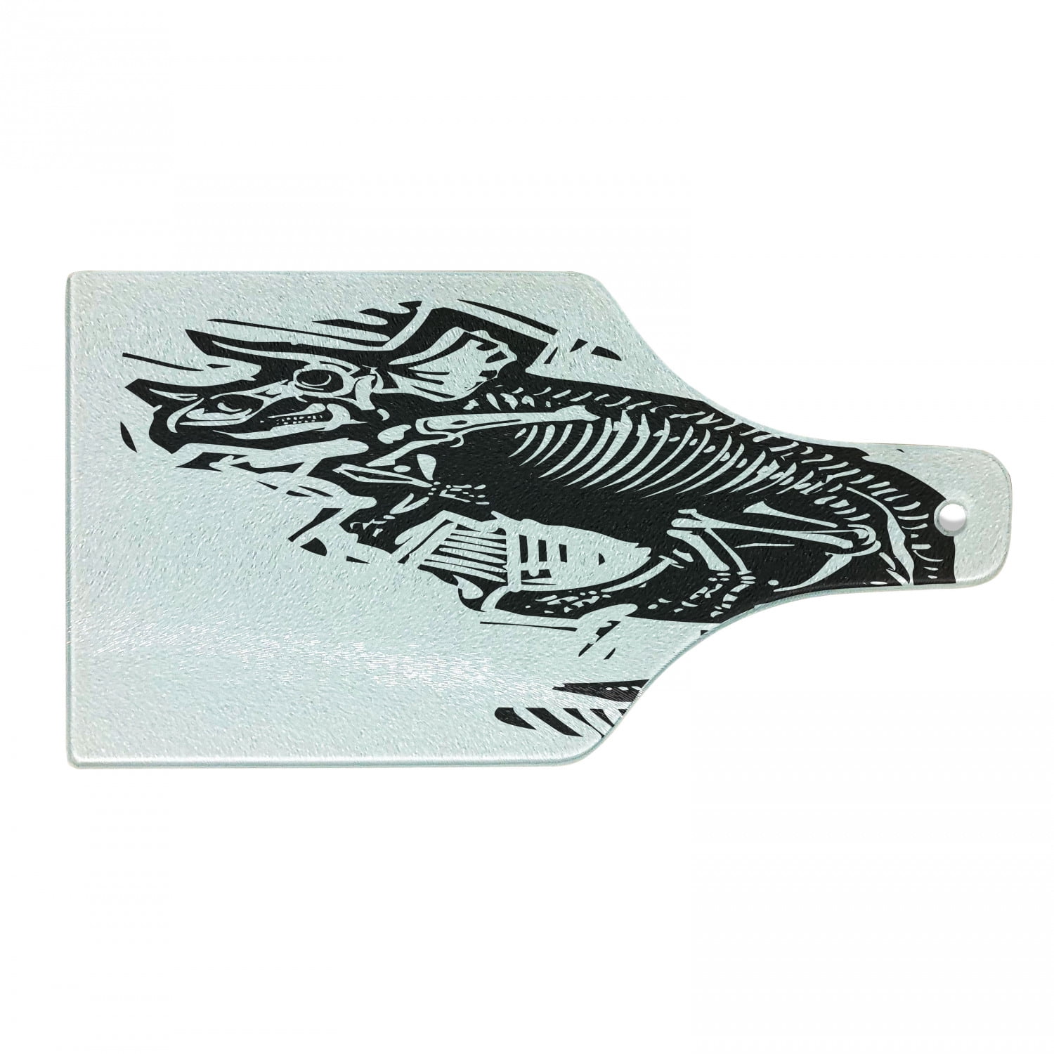 Skeleton Cutting Board, Woodcut Image of Fossil Dinosaur Extinct ...