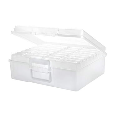 "IRIS USA Clear Photo Storage Box with Handle, 16 Cases for 4"" x 6 ...