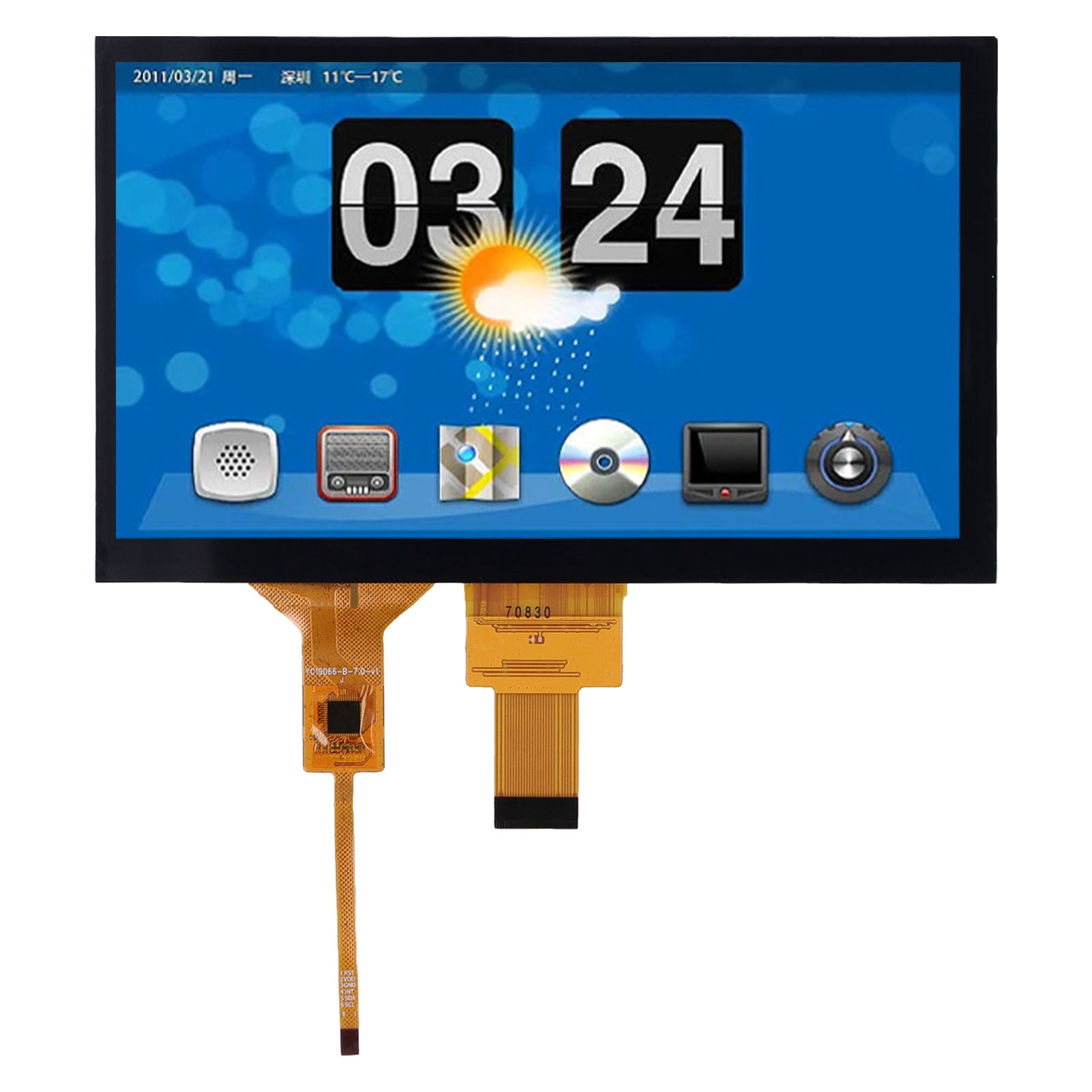 Pantalla LCD de 7 pulgadas Pantalla táctil capacitiva Panel de ...