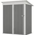 Patiowell Outdoor Metal Storage Shed 5x3 ft Gray Waterproof Galvanized ...