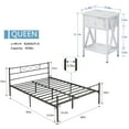 Queen Size Bed Frame and Nightstands Bedroom Sets, 3-Piece Set ...