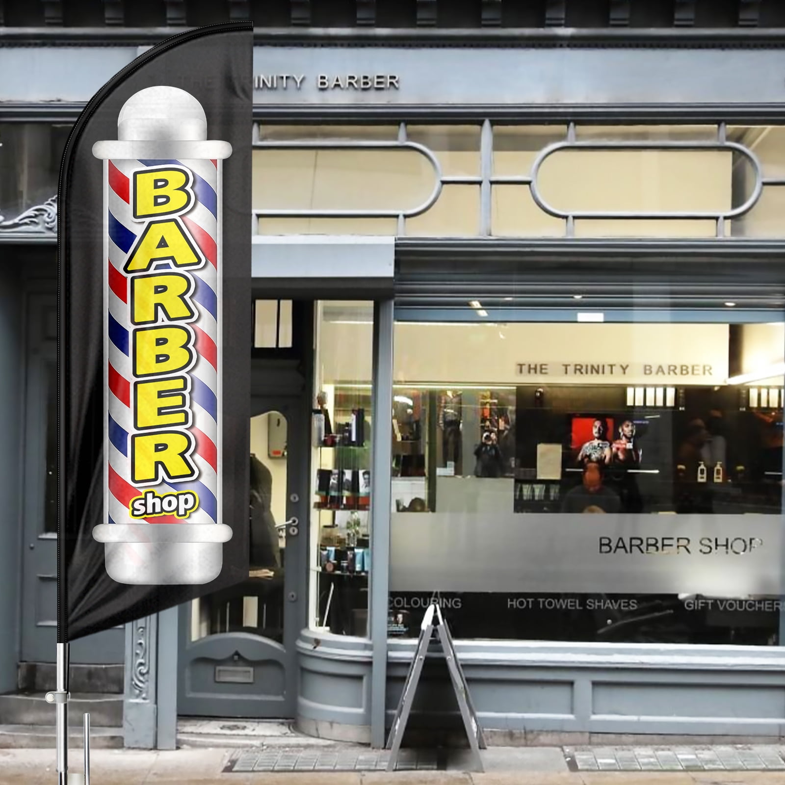 Barber Swooper Flag, 8FT Barber Advertising Feather Flag, Barber Banner ...