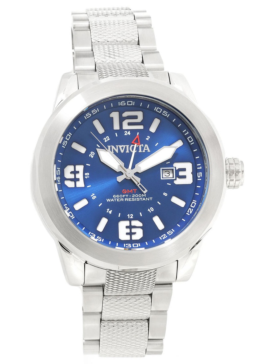 Invicta 90275 Men's Coalition Forces Quartz GMT Blue Dial Stainless ...
