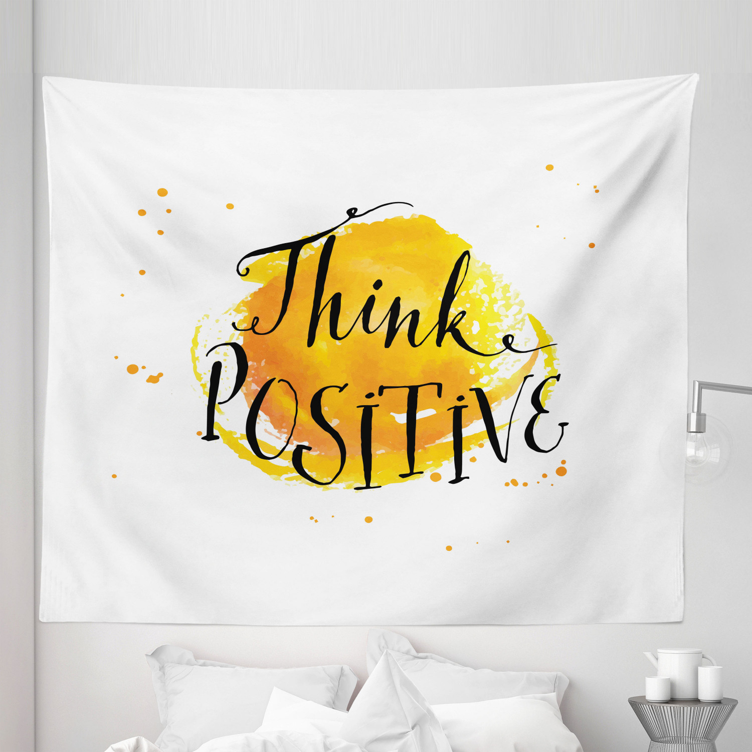 Wording Tapestry, Color Splash with Dots and Positive Outlook on Life ...