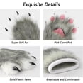 Faux Plush Furry Claw Gloves Fursuit Fox Paws Mittens Halloween Costume ...