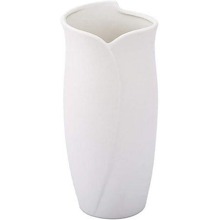 White Ceramic Vase -Modern Wase with Matte Design- Ideal Gift Flowers ...