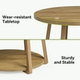 Tribesigns Round Coffee Table, 2-Tier Center Table with Storage, Wooden ...