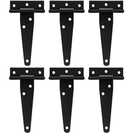 6 Black High Duty T-Holide Wooden Hinge or metal doors with the rust of ...
