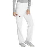 Dickies EDS Signature Scrubs Pant for Women Natural Rise Tapered Leg Pull-On 86106, M, White ...