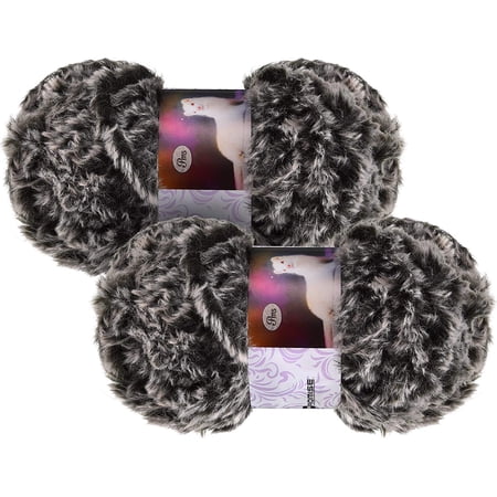 NETSENG2 Pieces Skeins Soft Fur Yarn Fuzzy Fur Yarn Chunky Fluffy Faux ...